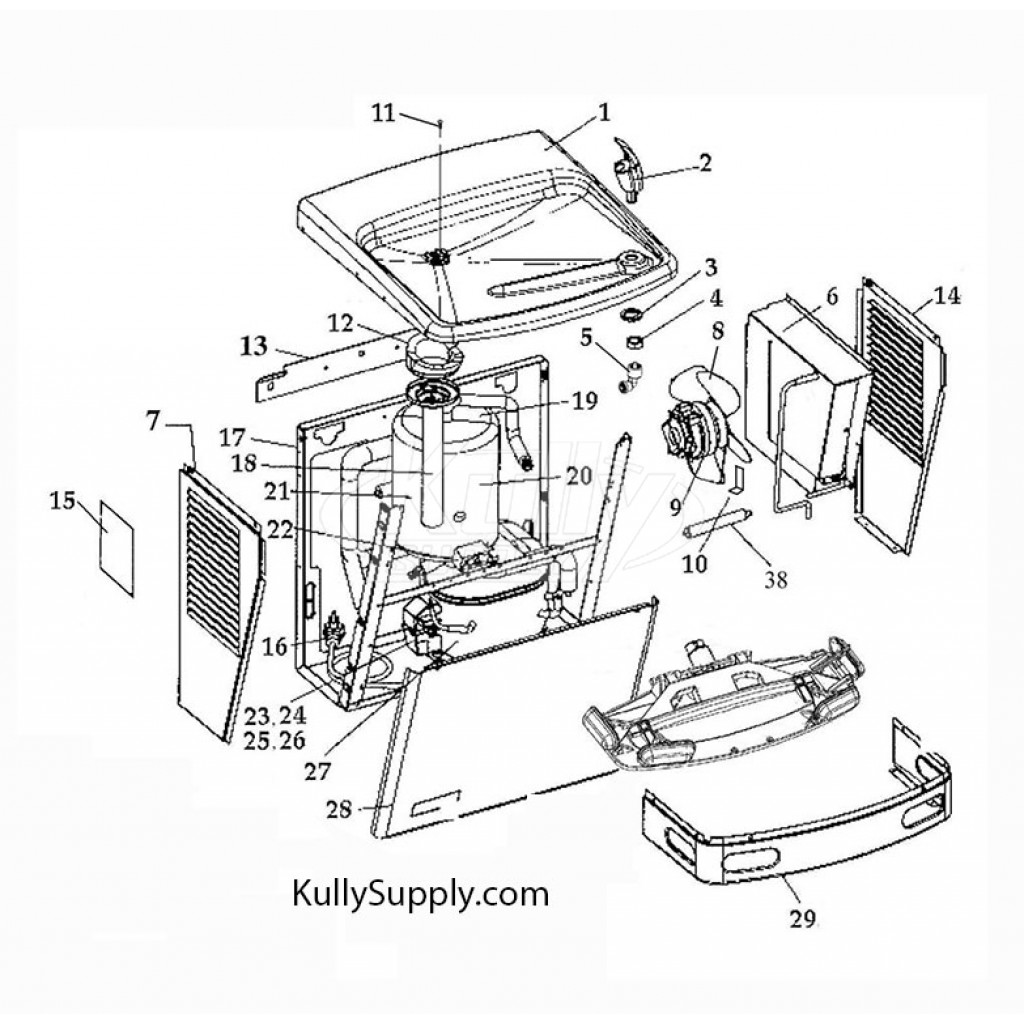 Oasis PG8AC Single-Station Drinking Fountain Parts Breakdown ...