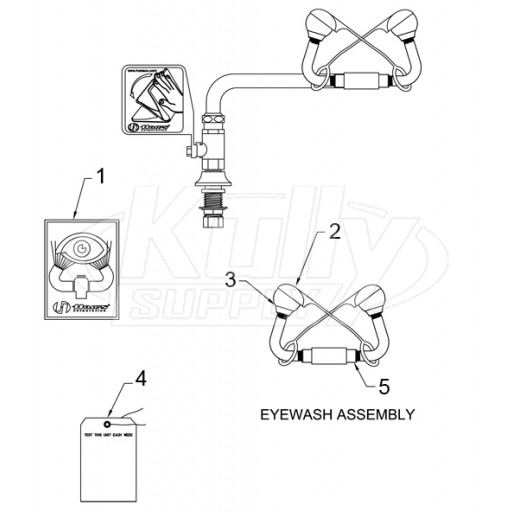 Haws 7612LH Eyewash Parts Breakdown | KullySupply.com