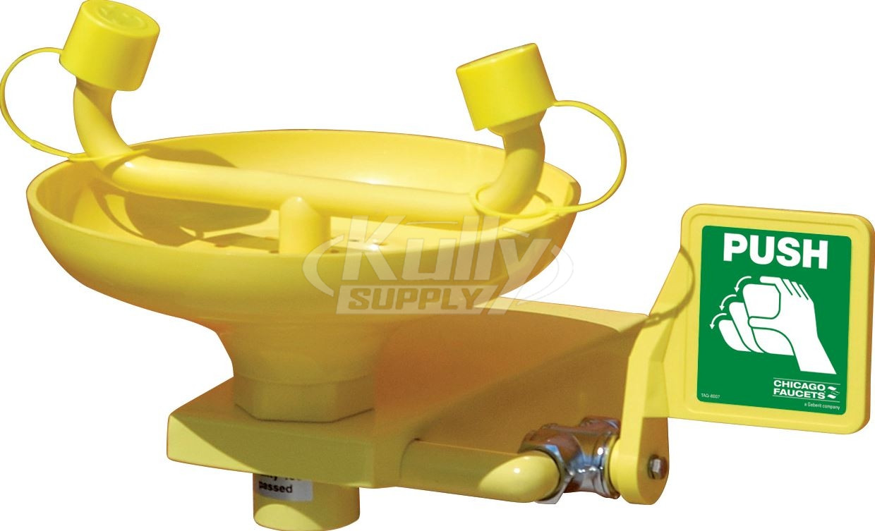 Chicago 8408-NF Wall Mounted Eye/Face Wash With Push Paddle Handle ...