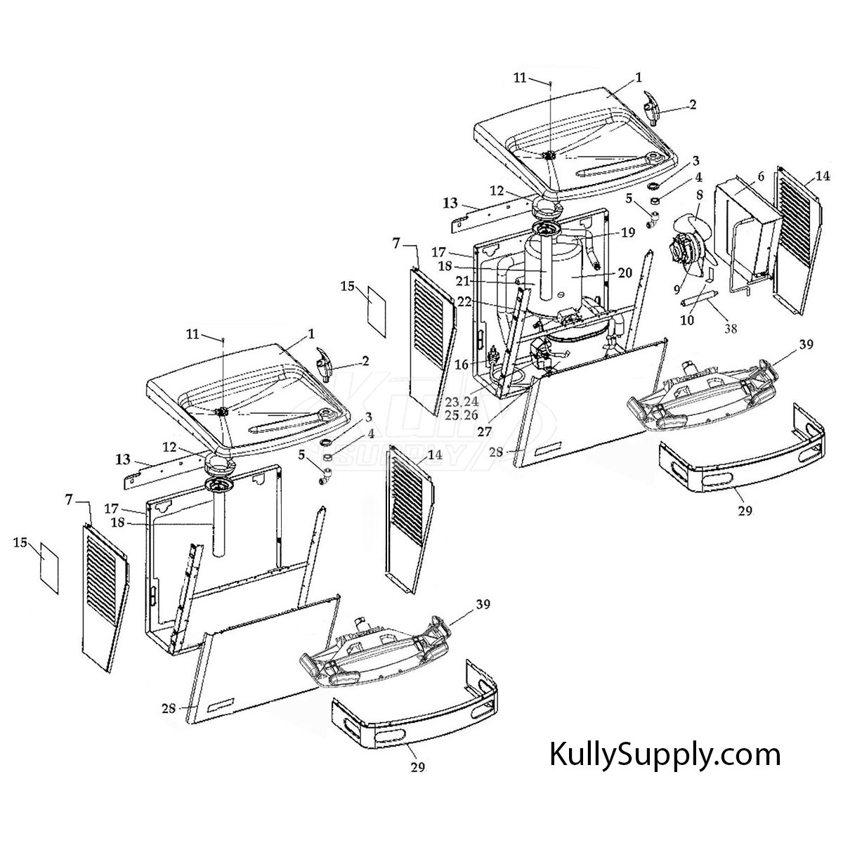 Oasis PG8ACS Dual-Station Drinking Fountain Parts Breakdown ...