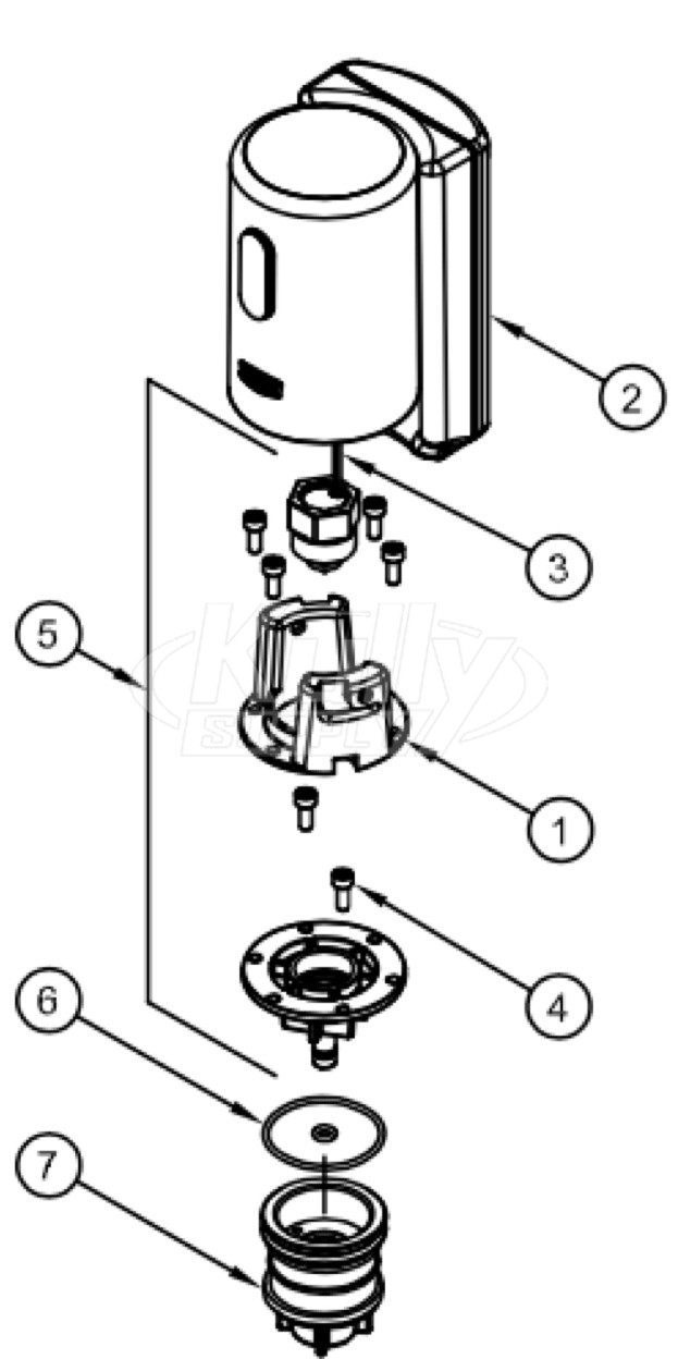 Zurn ZTR6200-W2 Connected Series Flush Valve Parts Breakdown ...